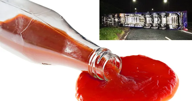 Massive ketchup spill causes road closure - awful gags spread across ...