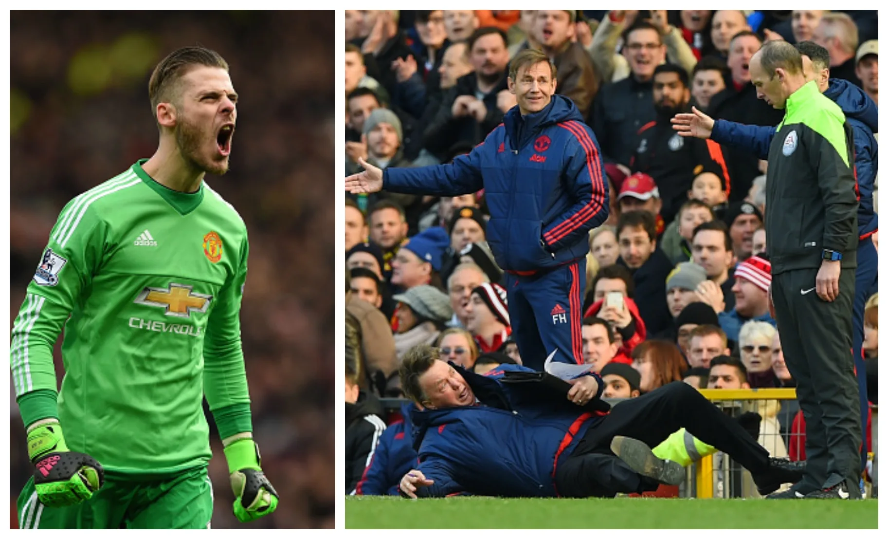 David De Gea reassures Manchester United fans after Louis van Gaal's animated touchline ...