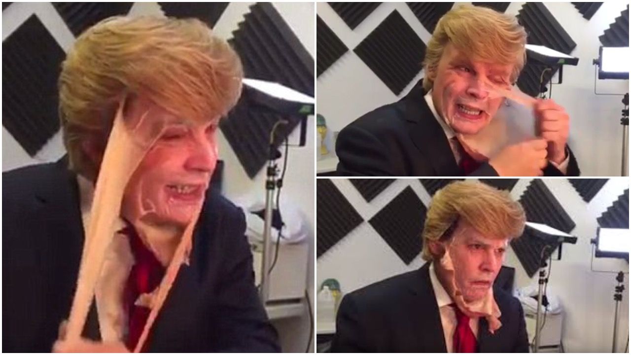 Johnny Depp ripping off his Donald Trump mask is weirdly mesmerising to ...