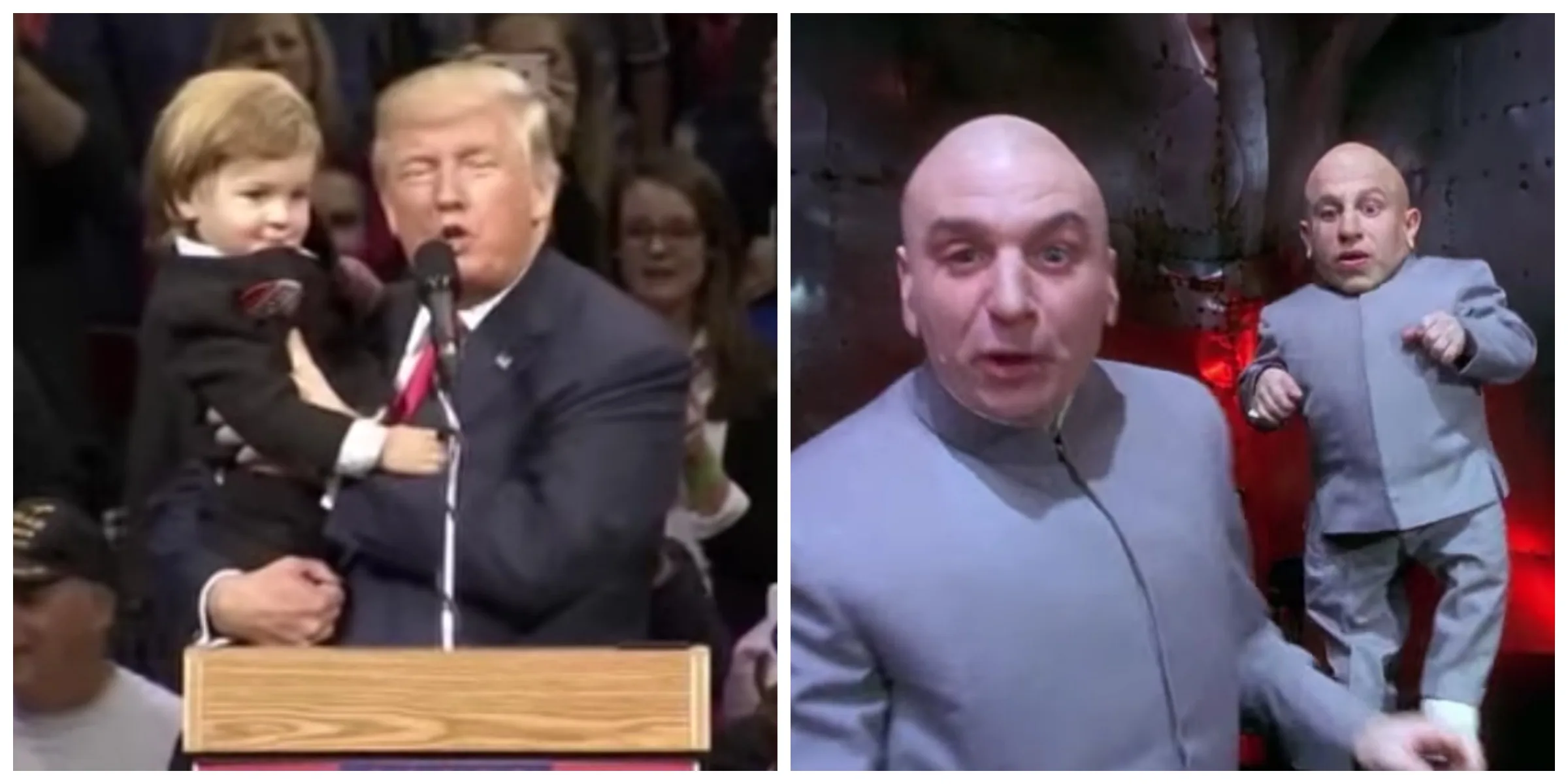 Crowd goes wild as Donald Trump meets his Mini-Me at rally - JOE.co.uk