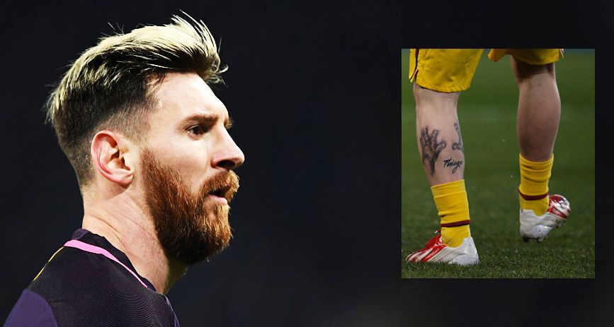 Lionel Messi appears to have coloured in his leg tattoo with a ...