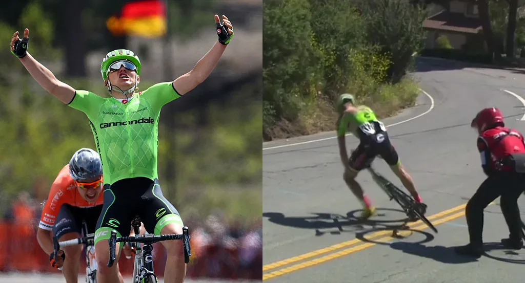 Watch the shocking moment this visibly concussed cyclist was helped to ...