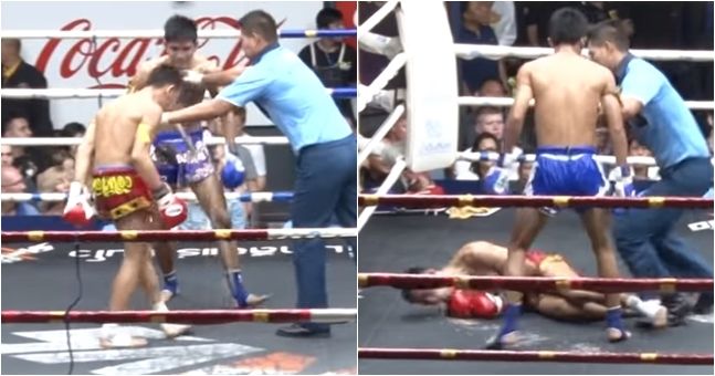 Fighter pukes on referee and is promptly put away in brutal fashion ...
