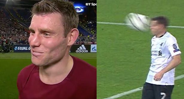 James Milner saw the funny side to his freak own-goal against Roma ...
