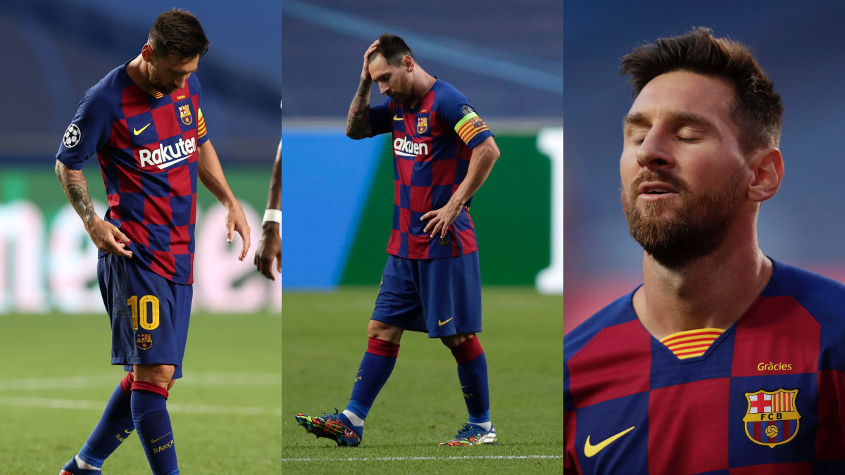 Nine photos of Messi looking broken during Bayern Munich 8-2 Barcelona