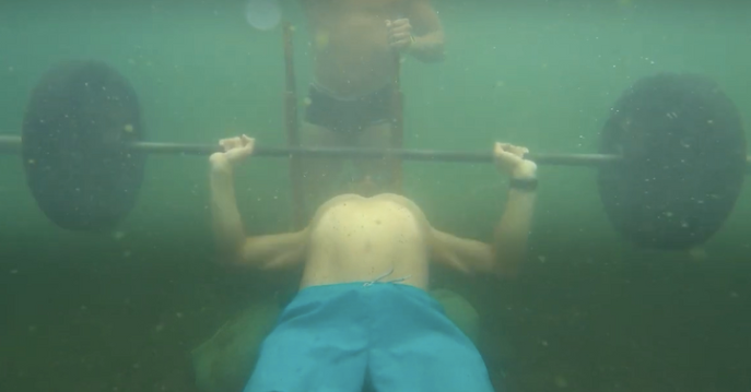 Russian man sets new 'underwater bench press' world record