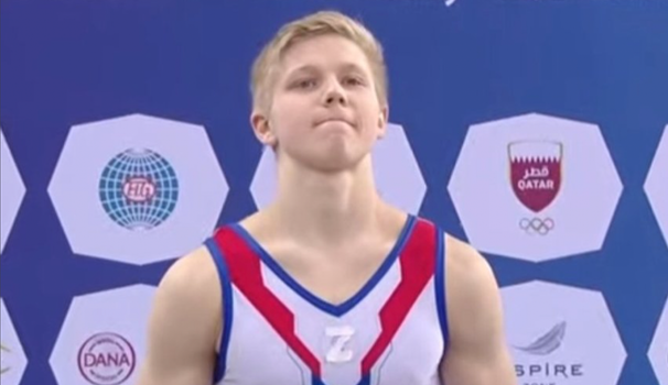 Russian Gymnast Wears National War Symbol While Sharing Podium With
