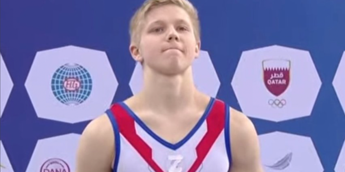 Russian Gymnast Wears National War Symbol While Sharing Podium With