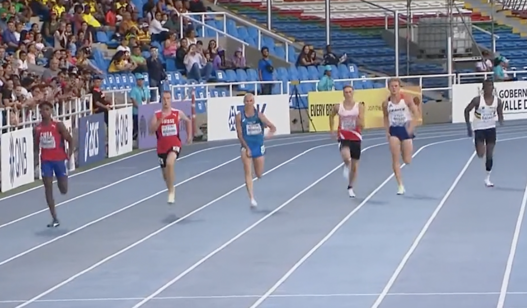 Runner finishes last in 400m race as penis keeps falling out of shorts