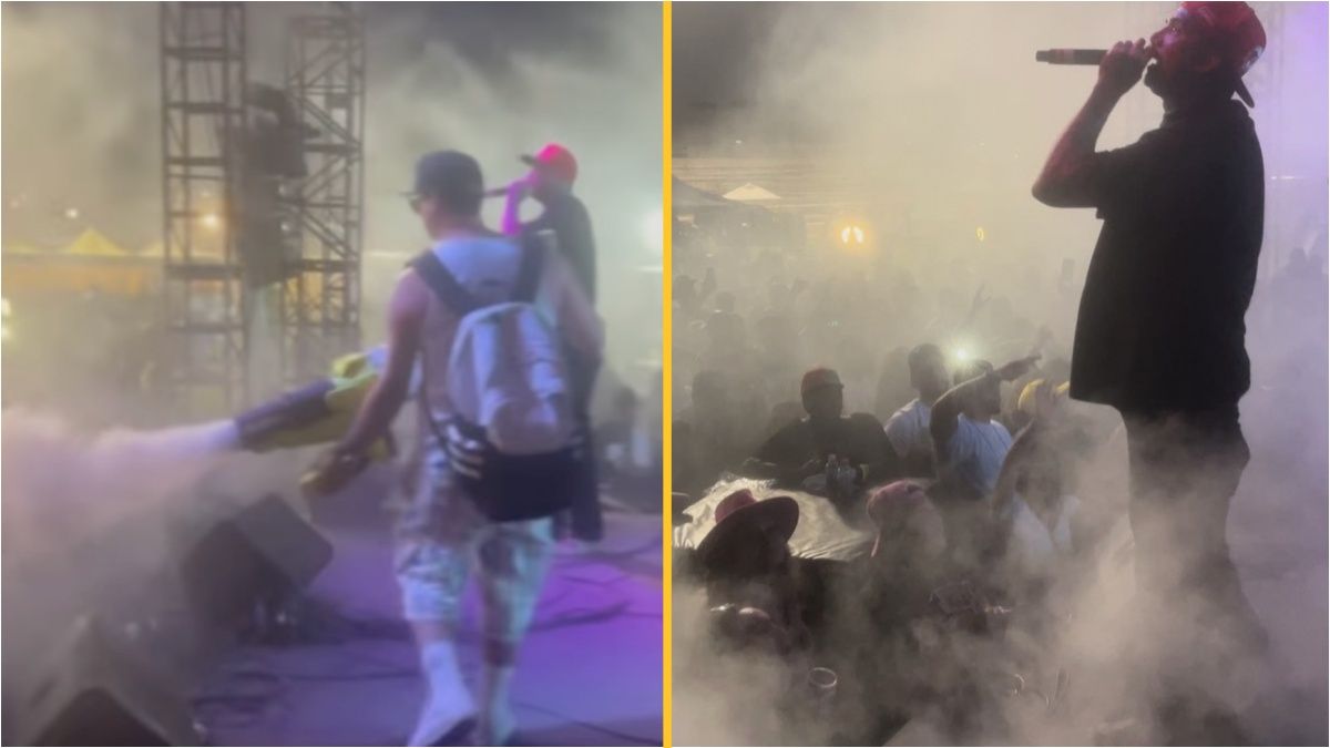 Rapper uses 'cannabis cannon' to blast weed smoke into crowd during ...
