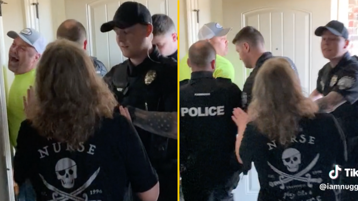 Dramatic moment police arrest dad for piercing his son's ear - JOE.co.uk