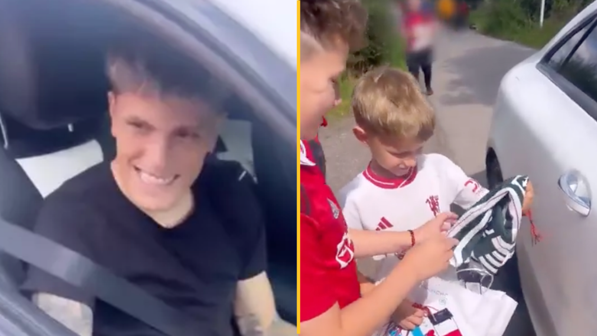 Alejandro Garnacho surprises young fans with new shirt after buying the ...