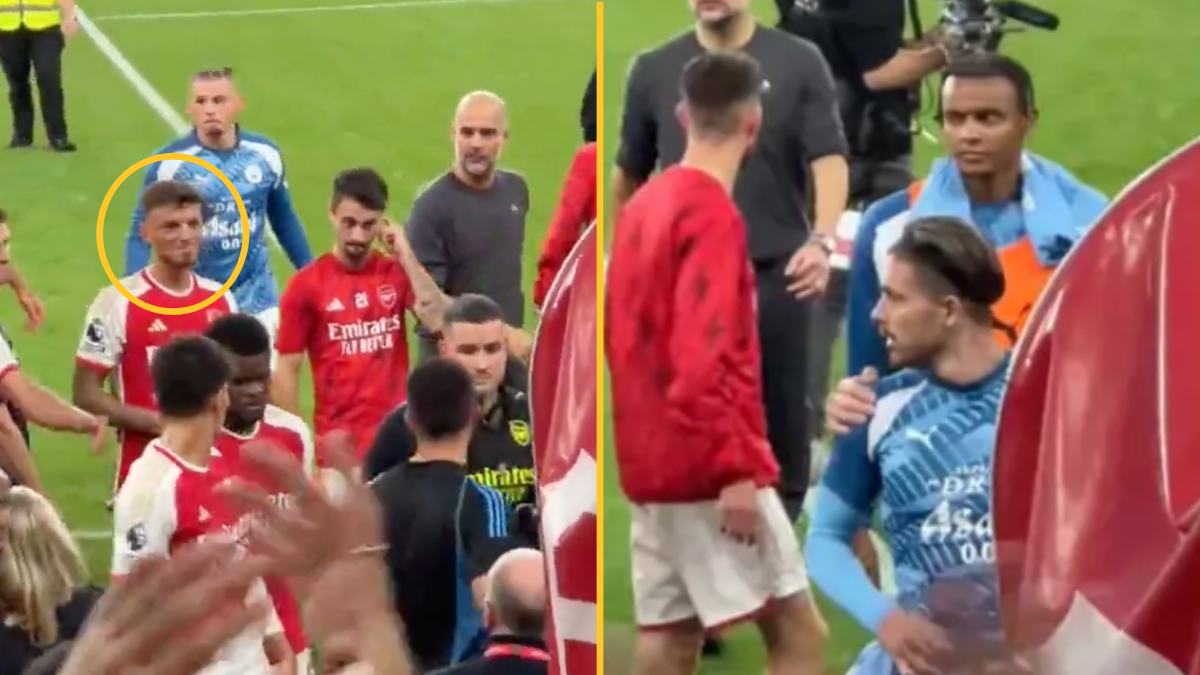 Fans spot Ben White brutally trolling Jack Grealish after Arsenal win ...
