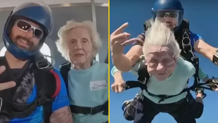 104-year-old woman breaks world record for oldest person to skydive ...