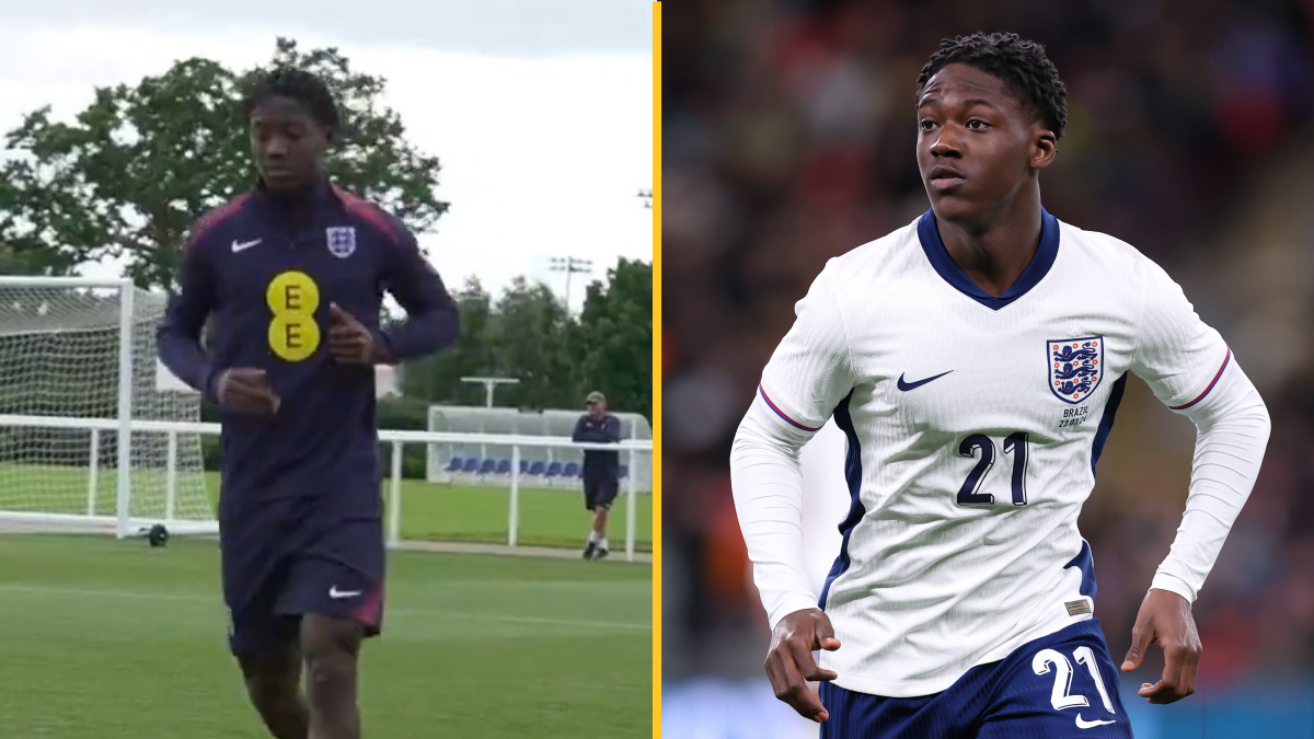 First footage of Kobbie Mainoo in England training has everyone saying ...