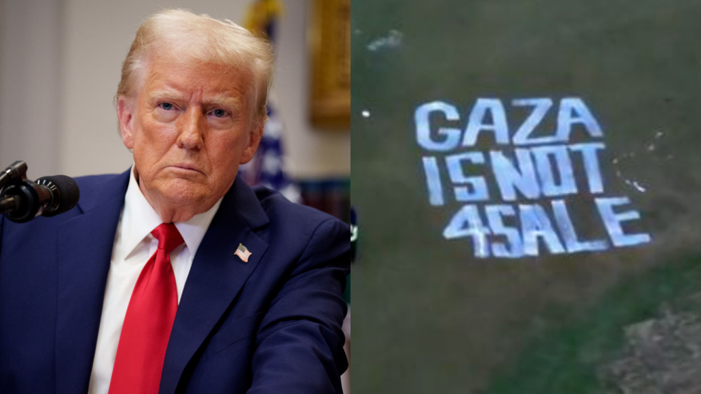 Donald Trump hangs his infamous mugshot outside the Oval Office