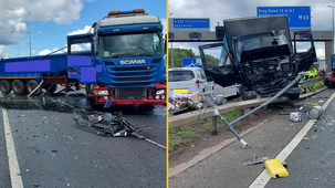 M60 motorway still closed nearly 24 hours after eight-vehicle crash